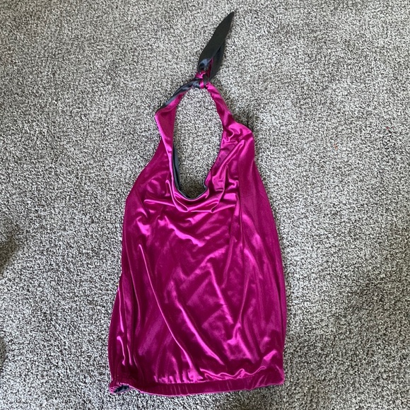Tops | Pink Express Reversible Halter Tank | Poshmark